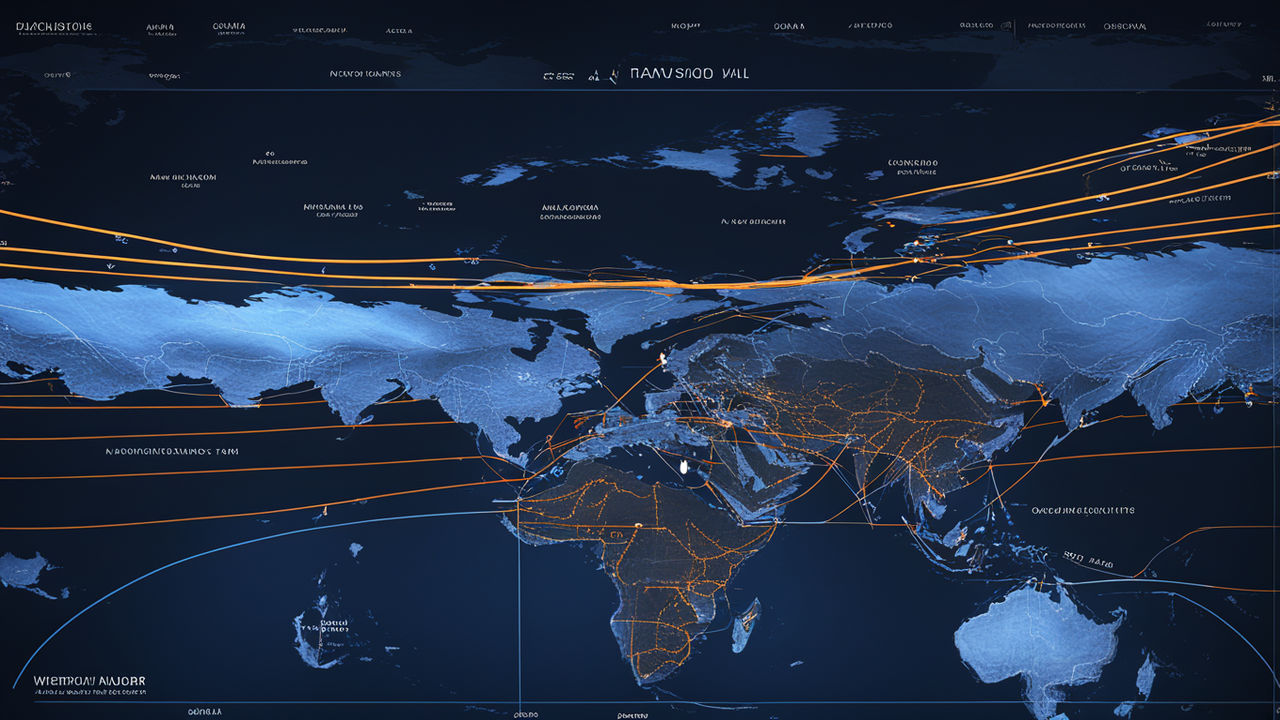 A giant screen showing a world map with highlighted regions by Alex Ts ...