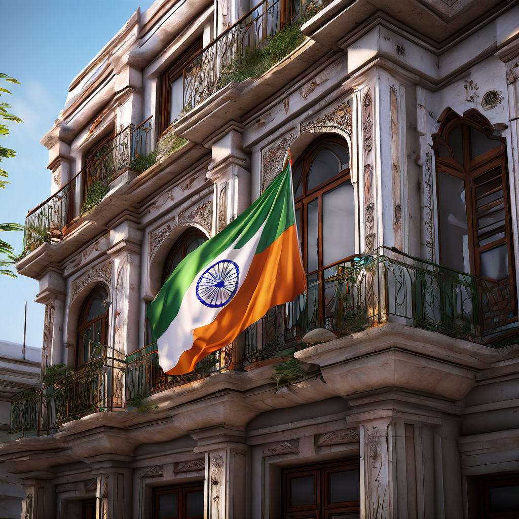 UPVC pipes crafting the Indian flag onto a building facade by jeeten ...