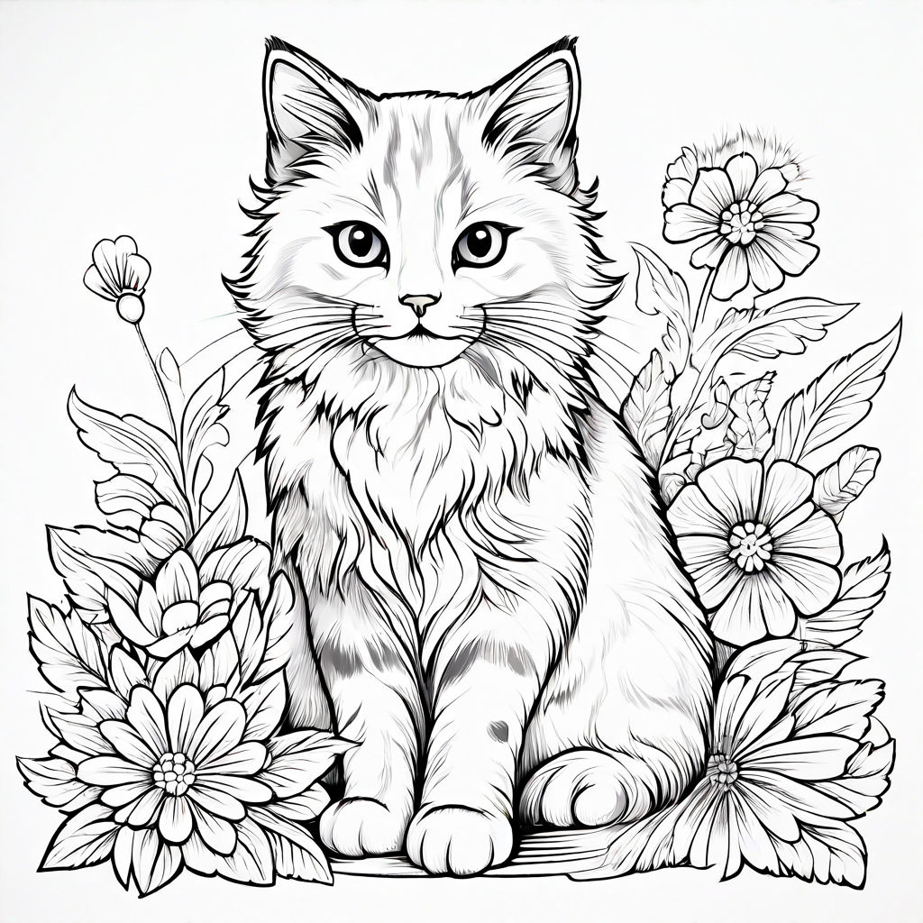 Cat coloring page by Efrat - Playground