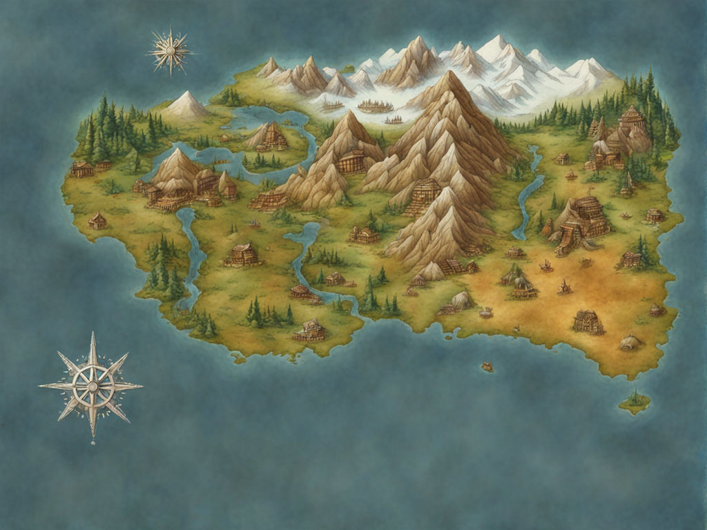 Watercolor fantasy world map by Lacmus - Playground