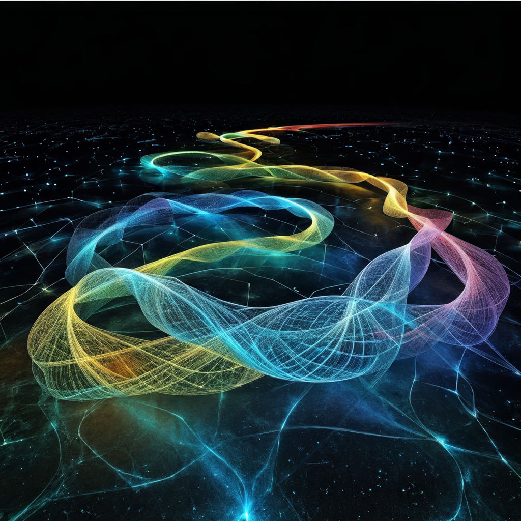 A complex visual representation of braiding and fusion of No... by ...