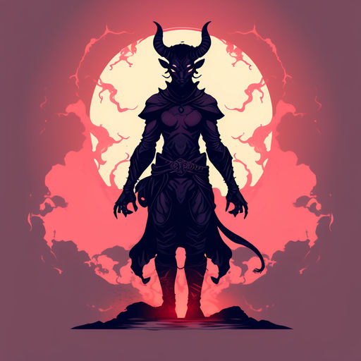 Tiefling fullbody with legs staying on the ground siluette n... by ...