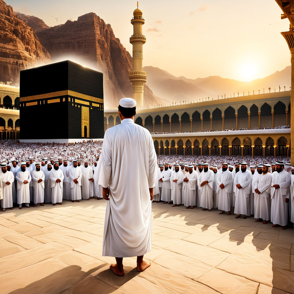 A haji dressed in traditional Ihram by creative rafflescolombo - Playground