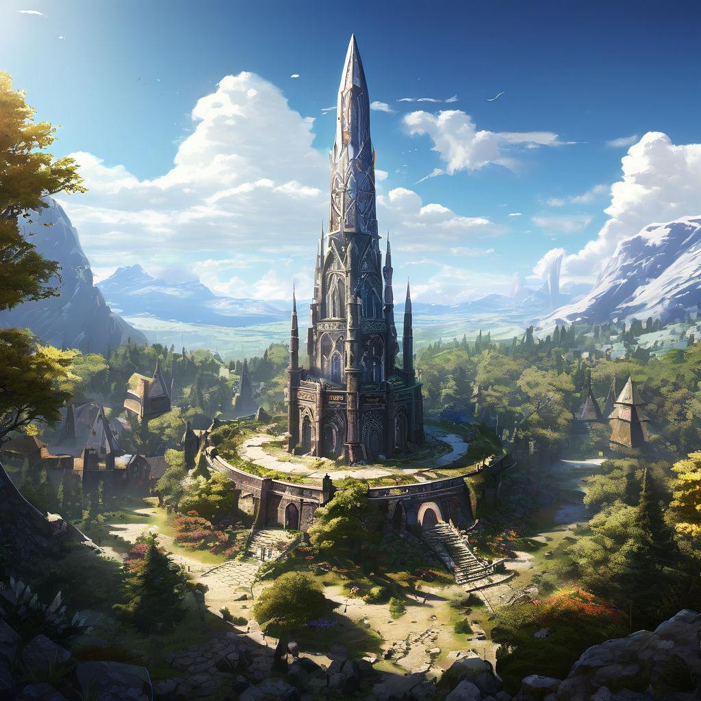 A tall rune covered spire in a dnd campaign by Courtney Askew - Playground