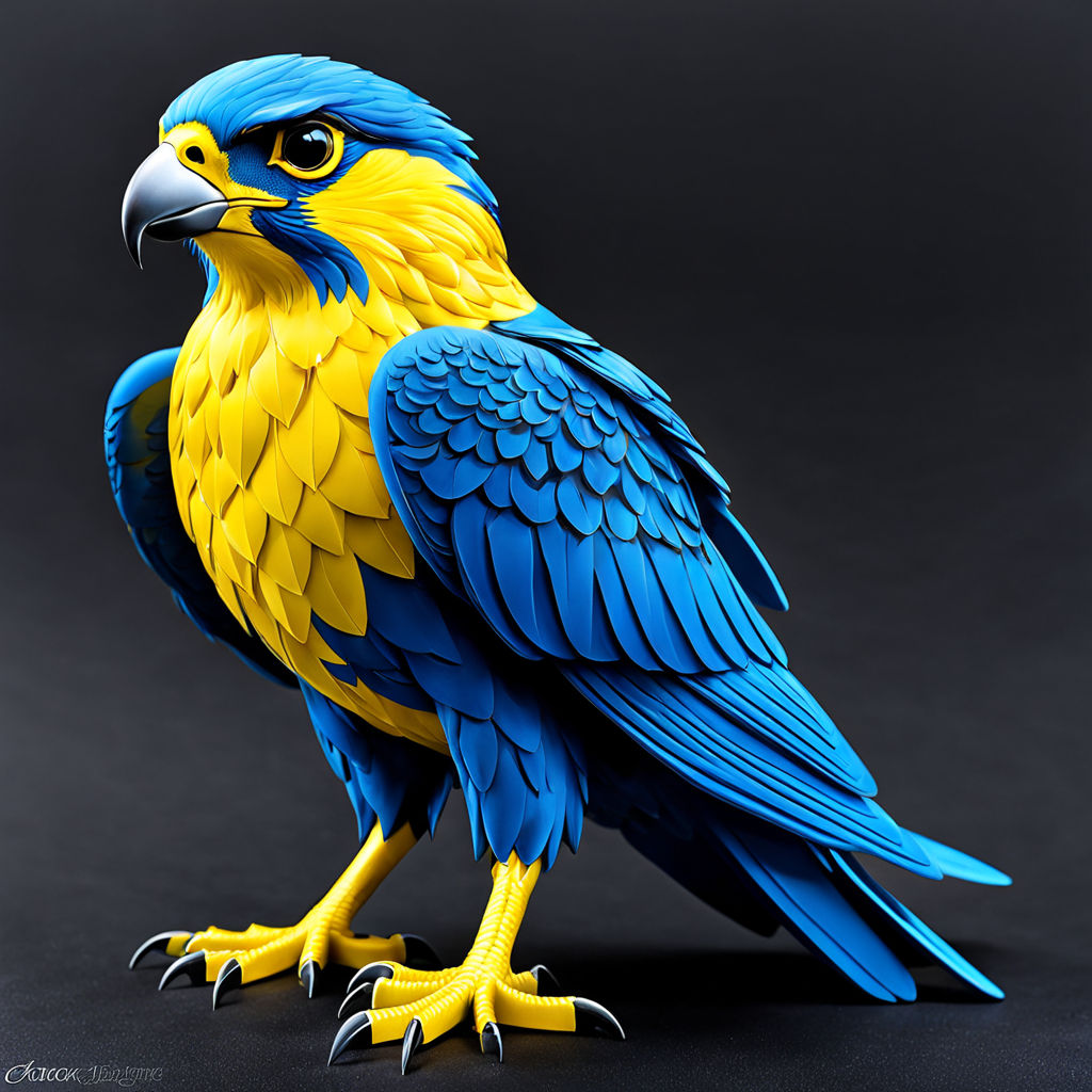 Blue/yellow falcon by Trollgrind - Playground