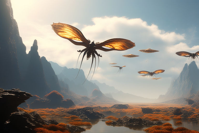 Alien flying creatures by КВАНТОВАЯ ЗЕБРА - Playground