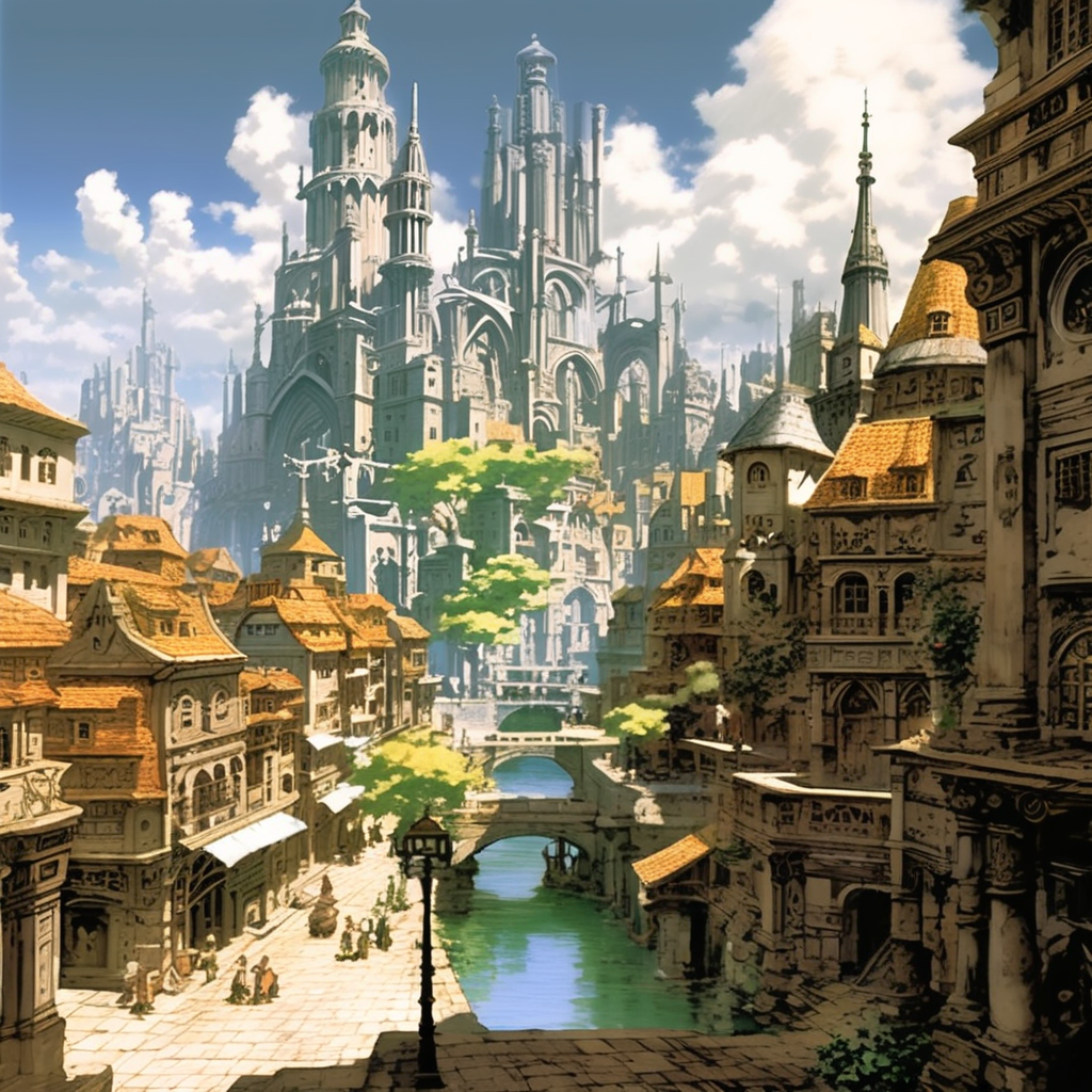Medieval Capital City from the concept art of the 2000 video... by Nox ...