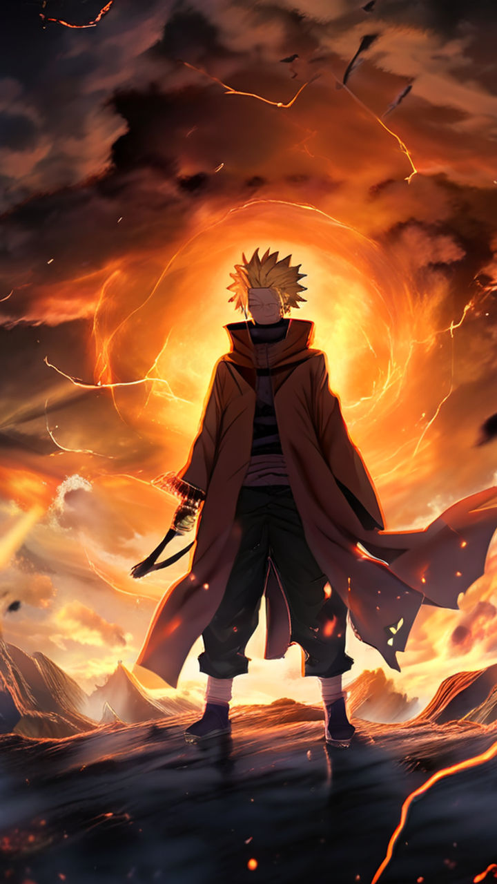 A dynamic 4K anime wallpaper featuring Naruto Uzumaki in Sag... by ...