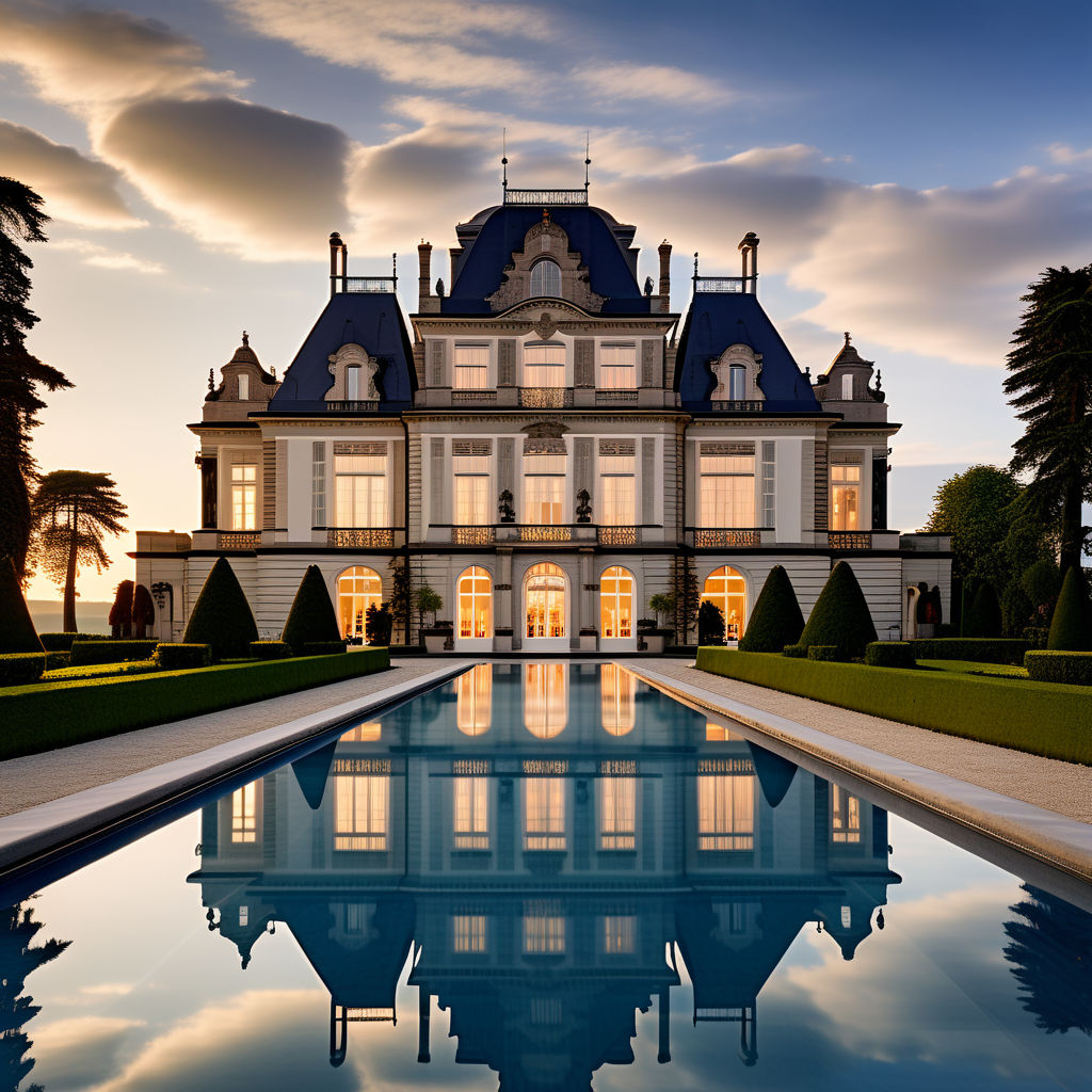Giant symmetric villa built by Gottfried Semper by Andrea Palladio ...