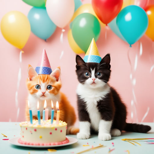 Two cute cats at a birthday party by Aleksander - Playground