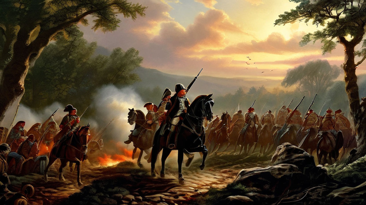 George Washington and the Continental Army ride Dinosaurs in... by ...