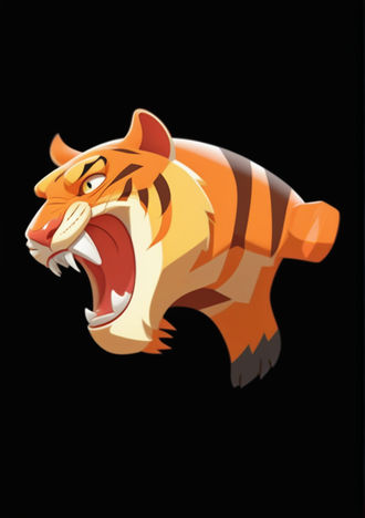 A dynamic cartoon-style illustration of an animated tiger's ... by mao ...