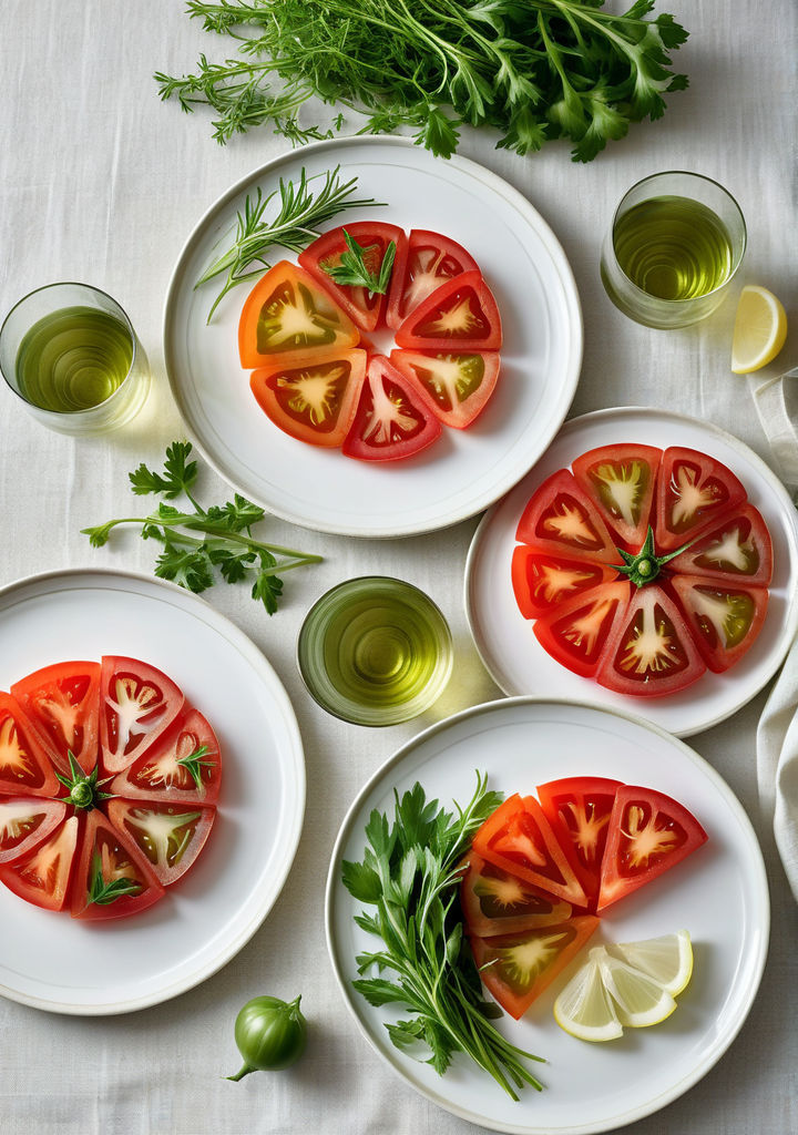 Lavishly arrayed tomato slices and onion cubes by Thomas Schröder ...