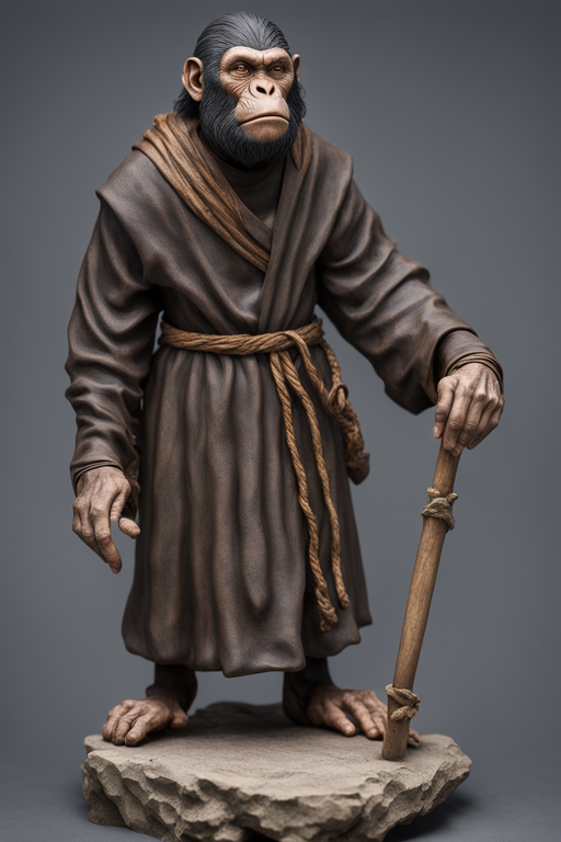 Medieval ape monk by Roberto Feick - Playground