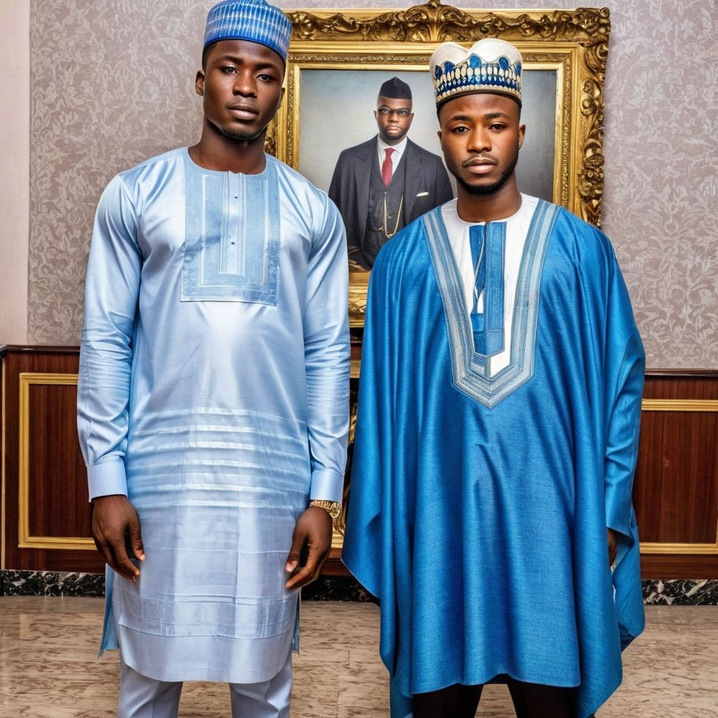 A young Nigerian man with a poor version of himself standing... by BAX ...