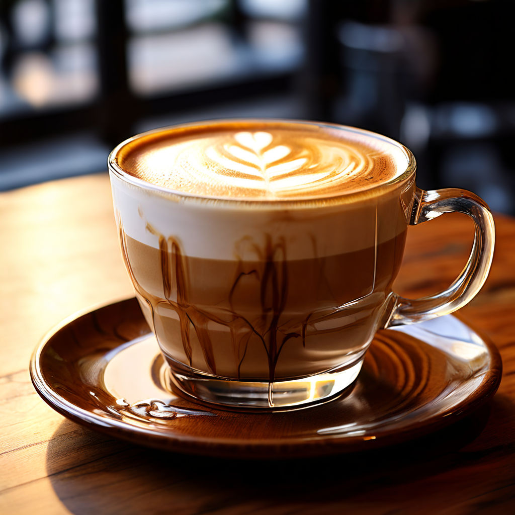 Braune cappuccino Tasse mit latte art by Frederik Nagel - Playground
