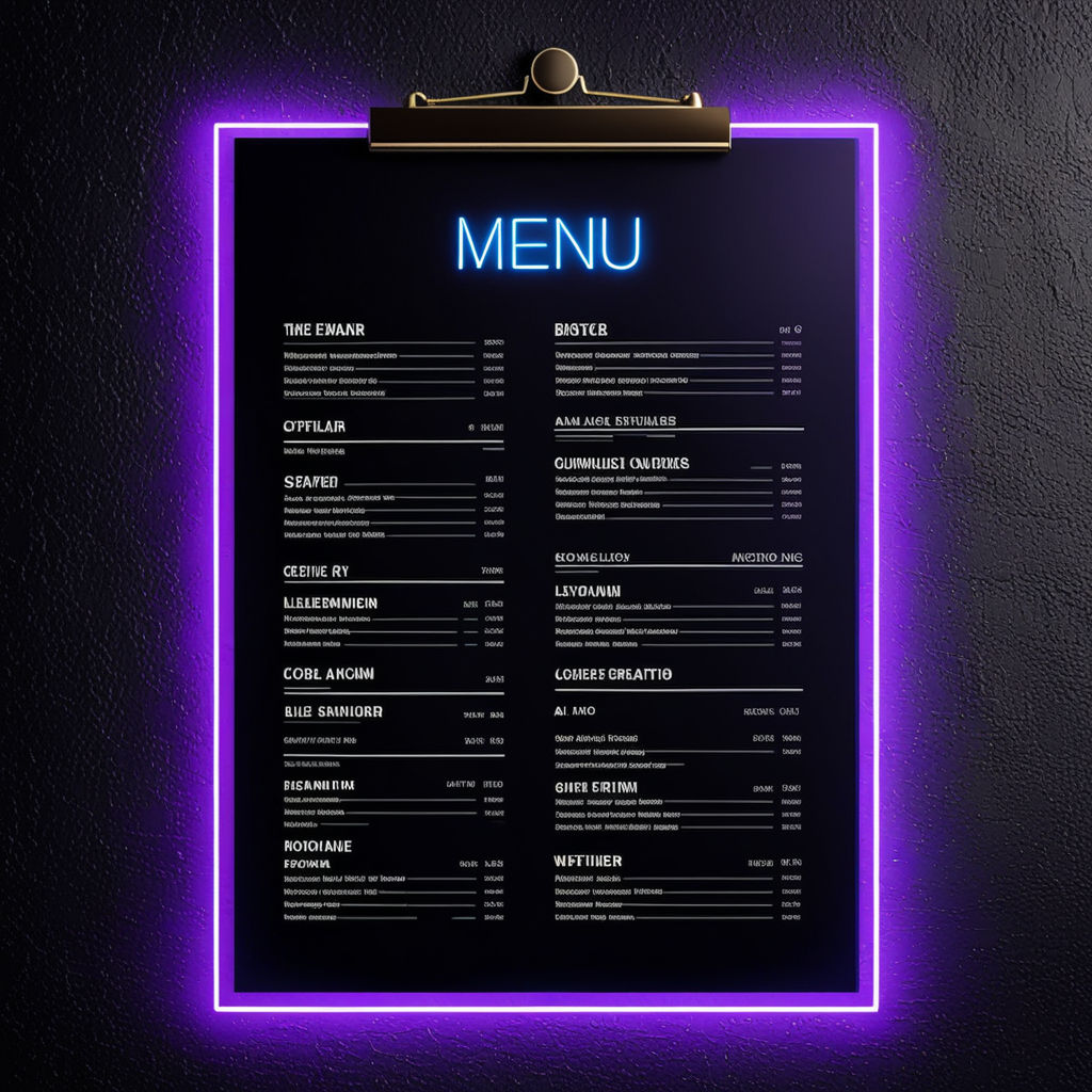 Menu mockup A4 for a modern stylish bar by Lango - Playground