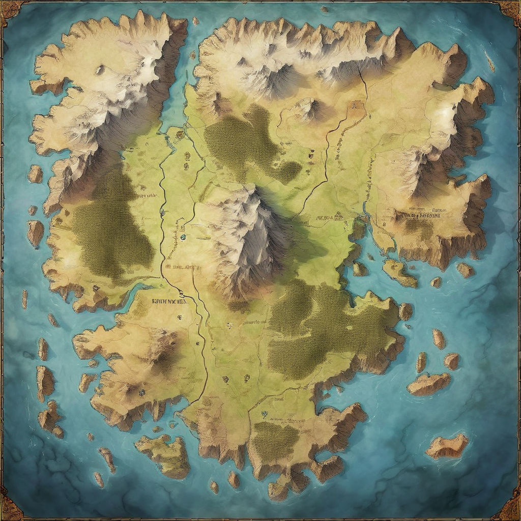 Medieval fantasy map of the continent-steppes spacious map ... by Aidka ...