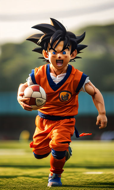 Goku playing football by Edu Brasil - Playground