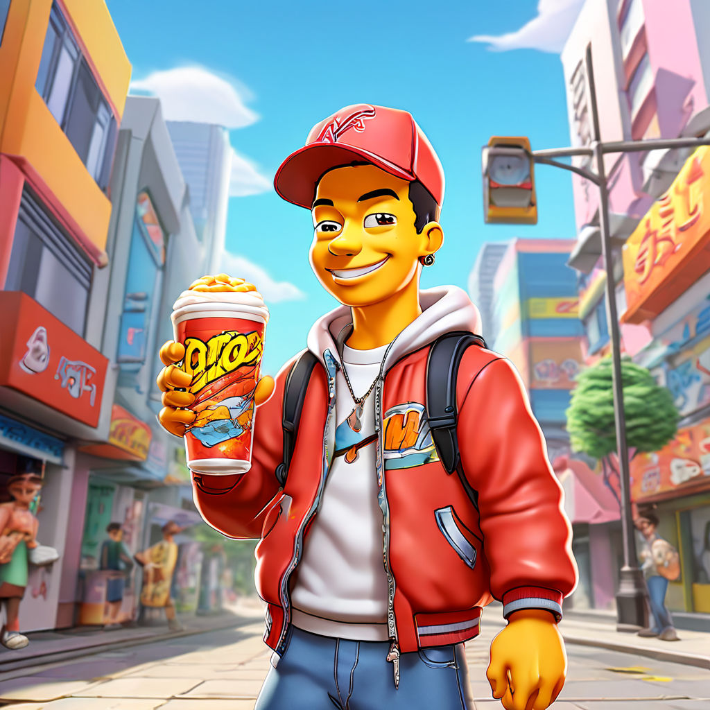 3D cartoon character in Simpsons style by Caution slow - Playground