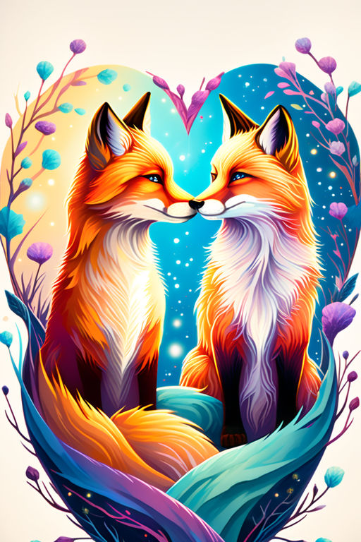 Two fox friends stare each other by Mikko Pohjolainen - Playground