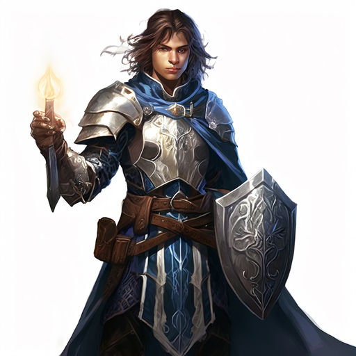 Young human cleric dungeon and dragon with a shield worshipp... by ...