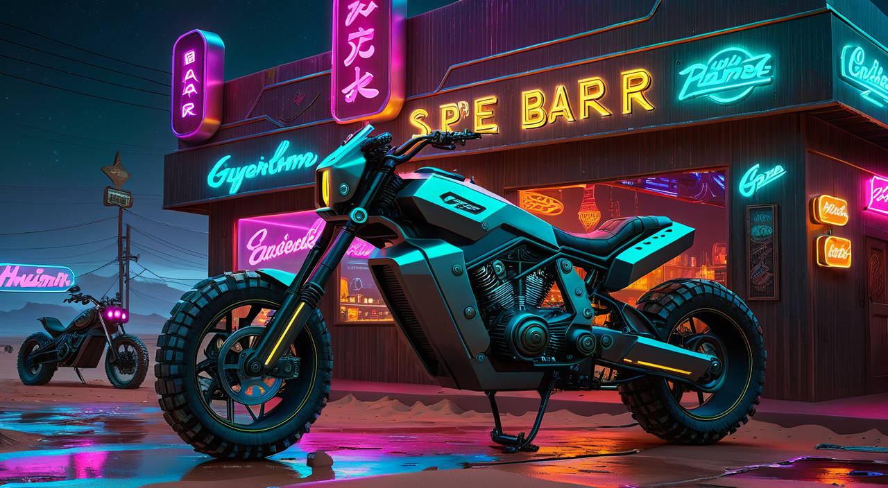 In the street of a small cyberpunk desert town on a planet t... by cuzz soundz - Playground