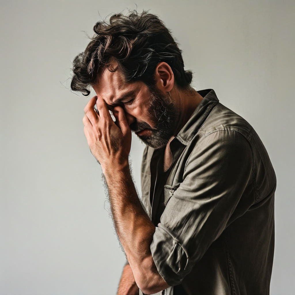 Man grabbing head in frustration by Todor Kovacevic - Playground