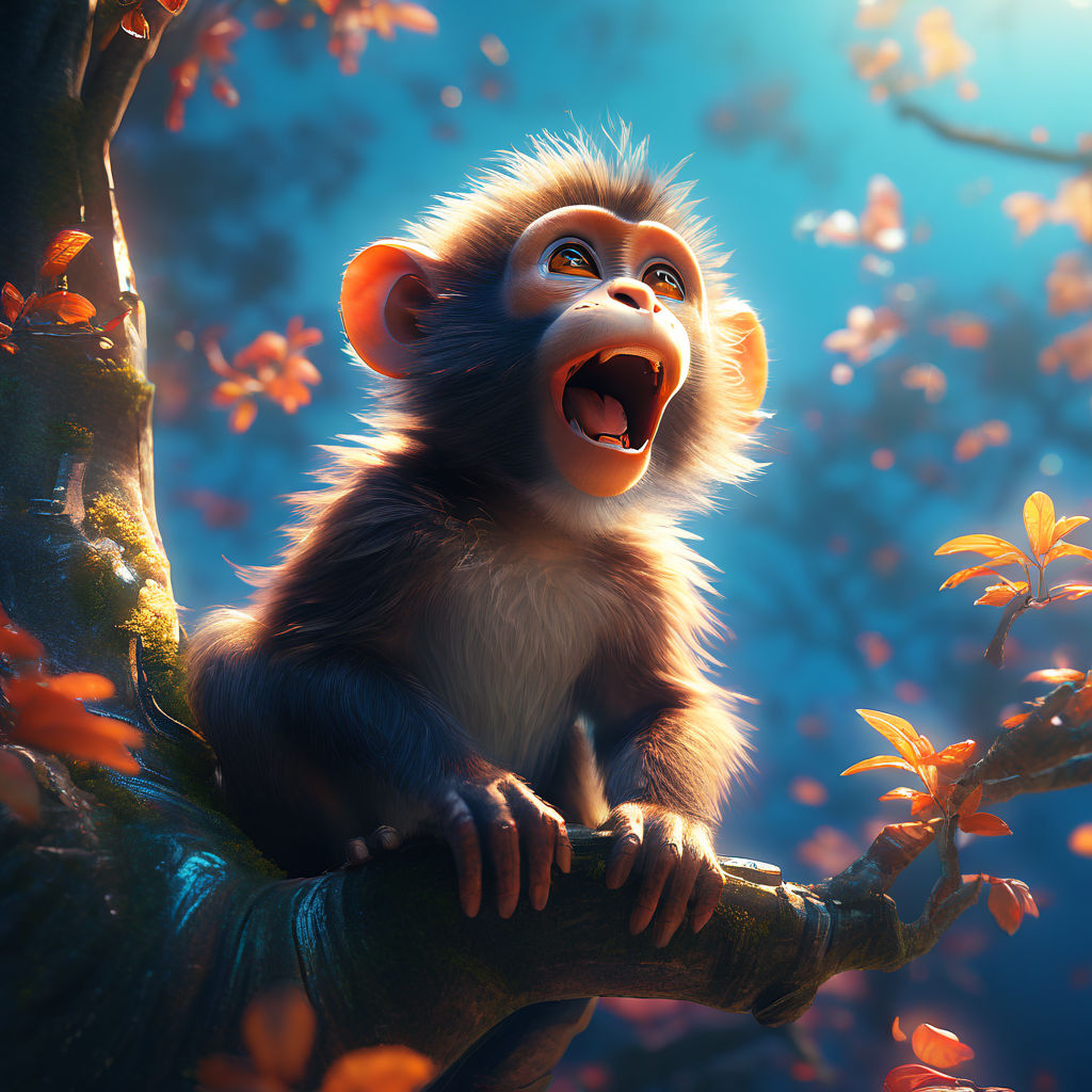 A monkey shouting from the top of the tree by Nursing notes - Playground