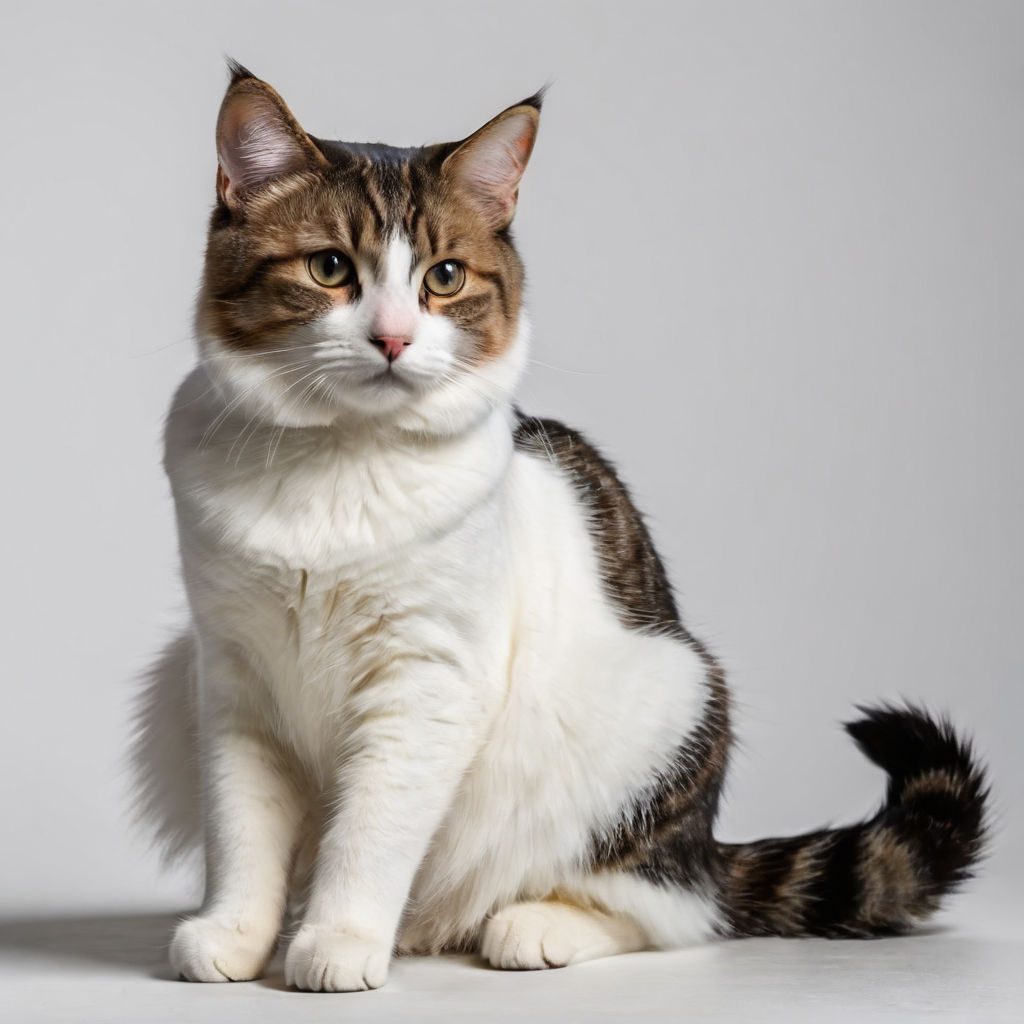 Full body cat sits and looks to the right by Ирина Груздева - Playground