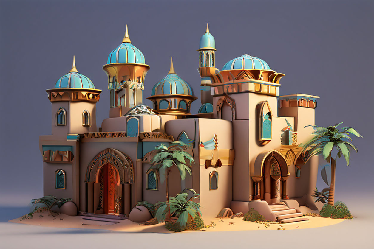 Stylized 3D Model Building Arabian Themed by Anmol Modi - Playground