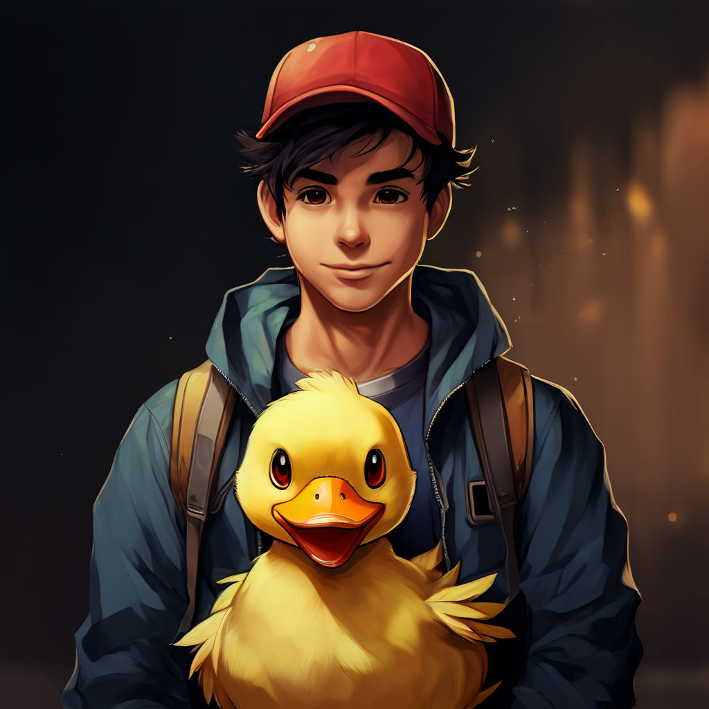 Ash ketchum but he is a humanoid duck and has duck features.... by ...