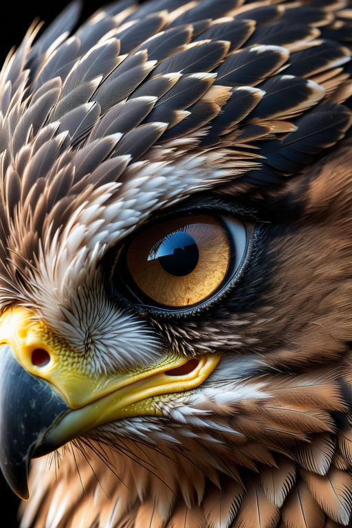 Macro studio photography capturing a hawk eye with hyper-det... by D ...