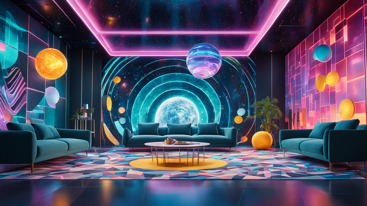 "A high-resolution image showcasing a fusion of 2D and 3D el... by ...