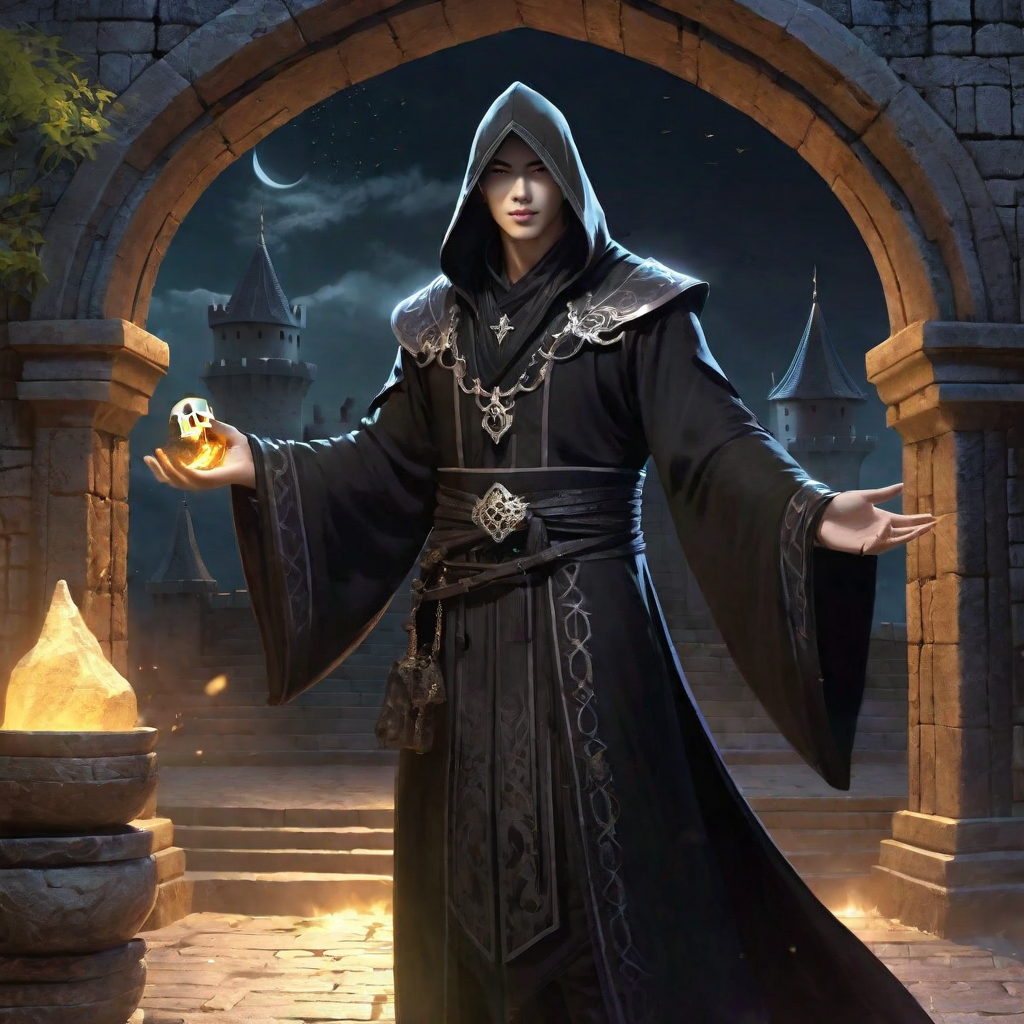 Concept art of attractive asian male undead necromancer wear... by ...