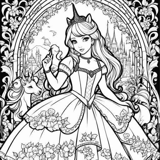 I wanted coloring pages that have borders with PRINCESSES AN... by ...