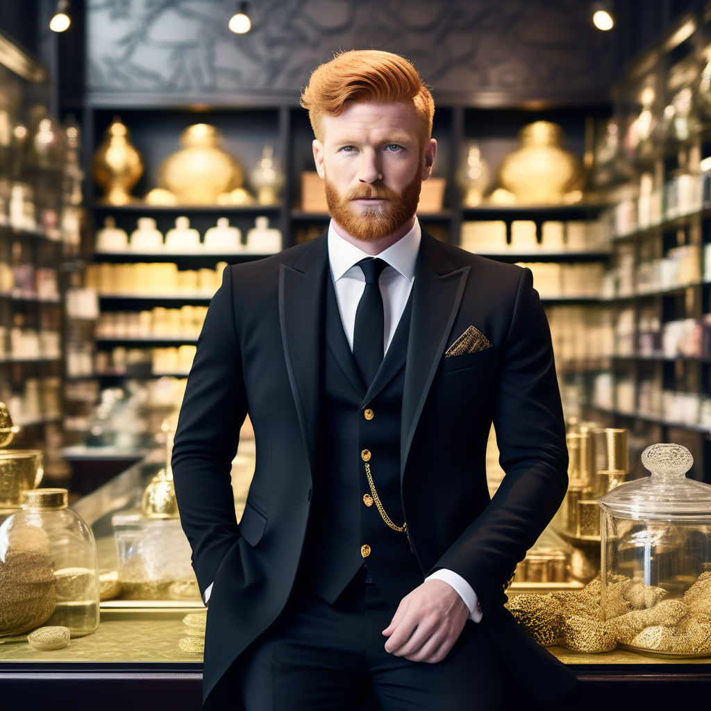 Man with short ginger under cut ginger hair and neat groomed... by A A ...