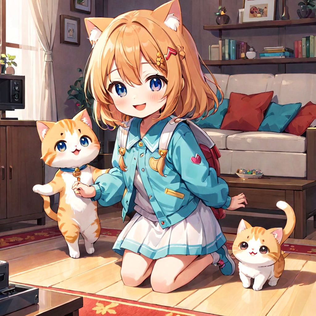 A cartoon illustration of a cute chibi girl(Looks younger) by 화이팅 ...