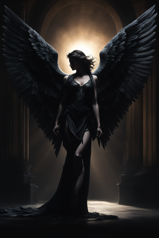 Fallen angel encapsulated in shadows by Boyblueaiart - Playground