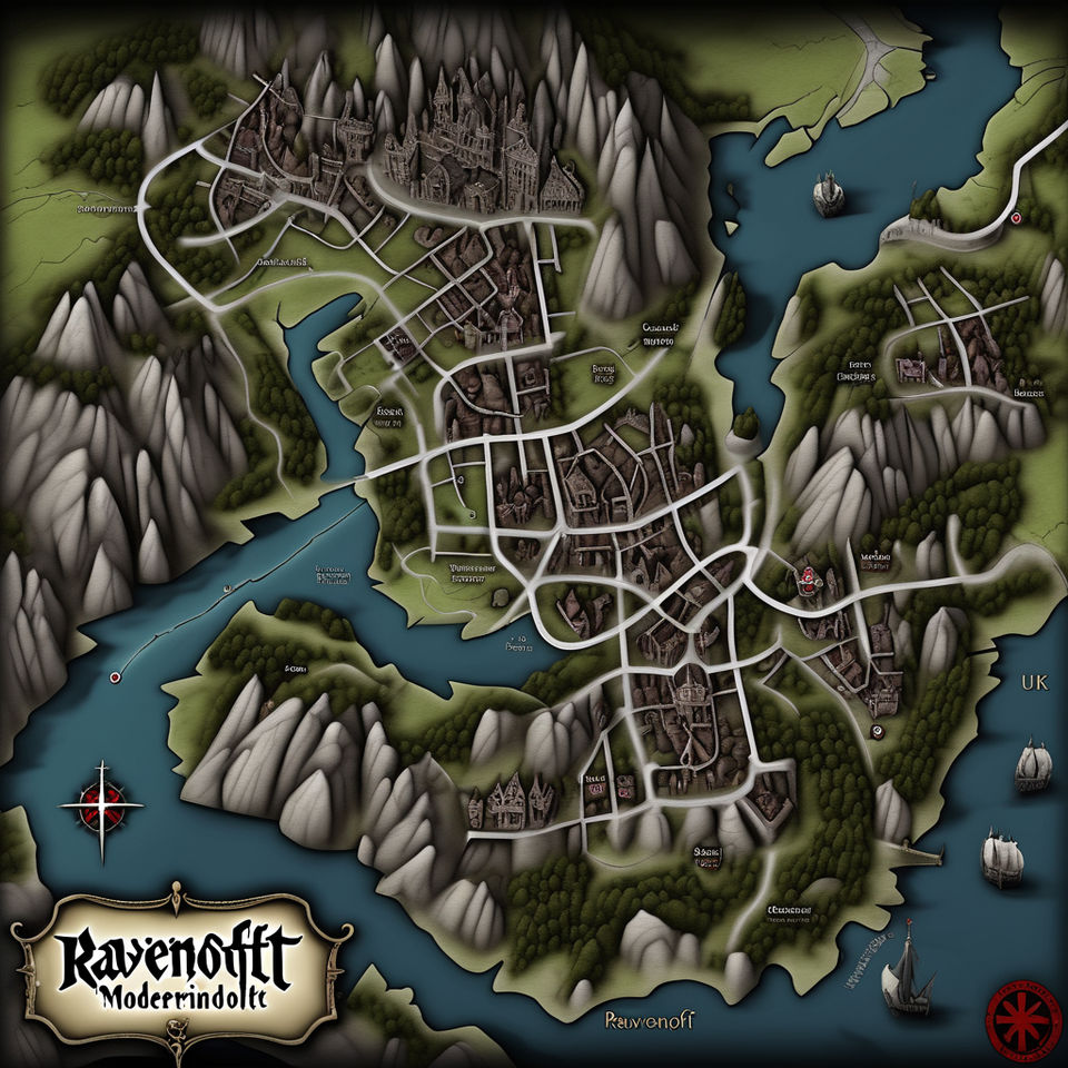 Professional modernized map of Ravenloft by Monopoliz ___ - Playground