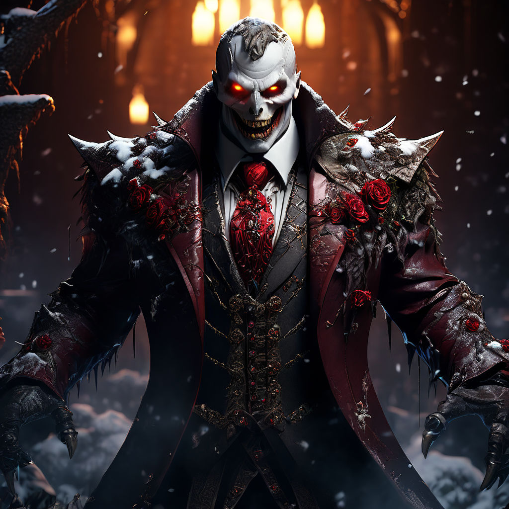 Greg Rutkowski-style humanoid snowman vampire by Bryan Wilkin - Playground
