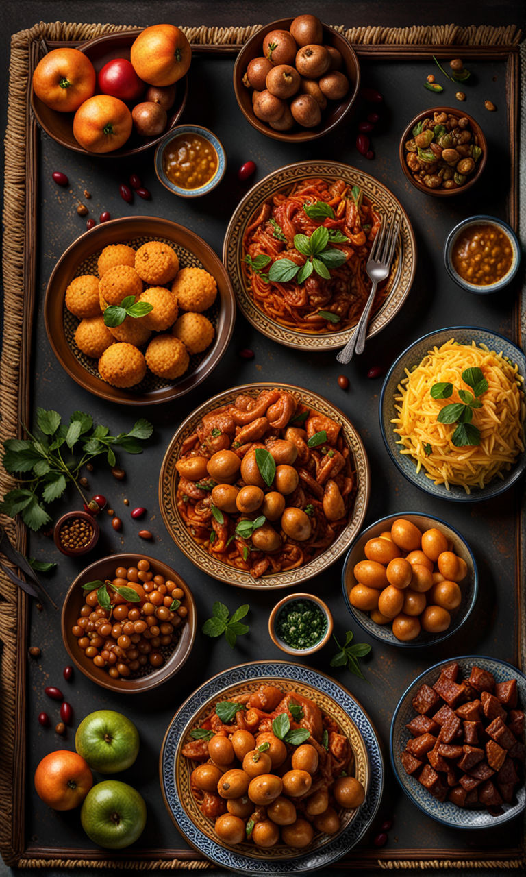 A large plate of traditional Moroccan food by tom brion - Playground