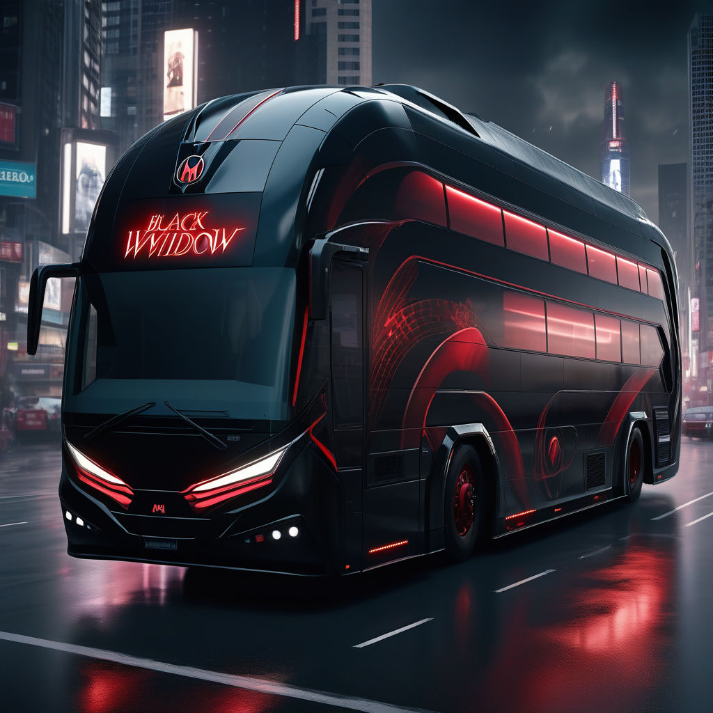4k image of futuristic Marvel Black Widow bus by eray dikyar - Playground