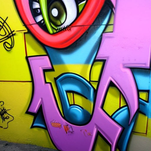 Cartoon wall of graffiti street art by Crystal Simms - Playground