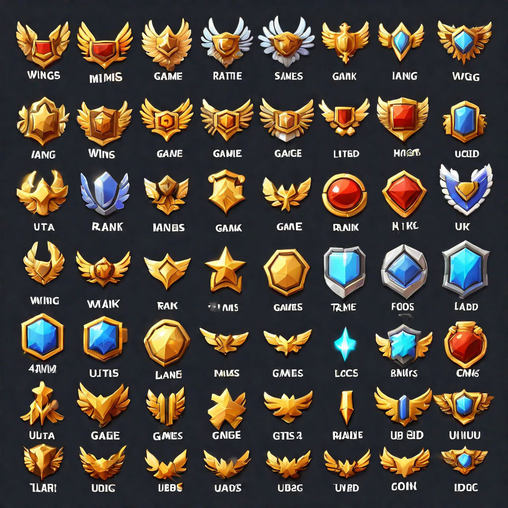 Rank icons for games wings 4k ULTRA HD FLAT badge by w3Lz. - Playground