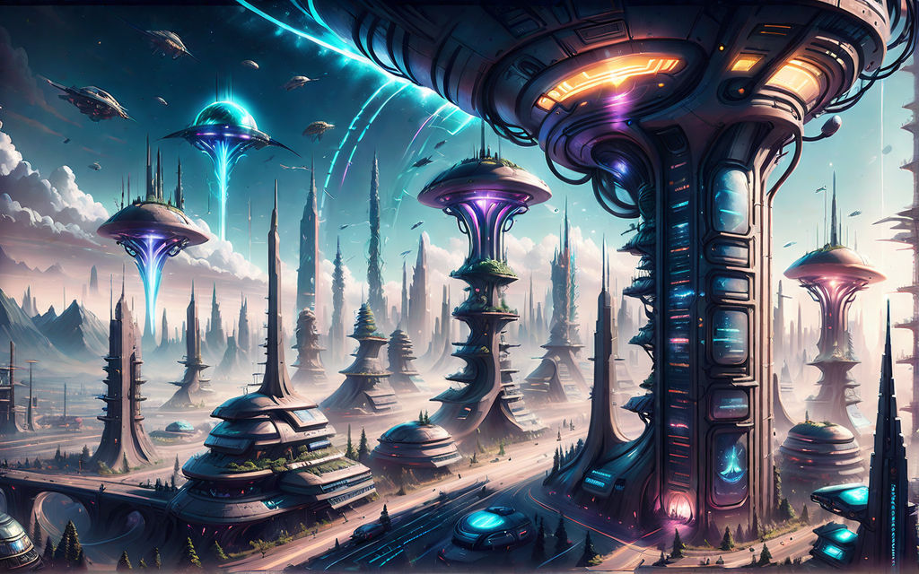 Epic Vista of an Advanced Alien City by Mike S - Playground