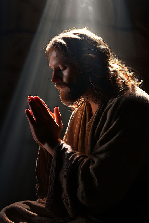 Jesus praying at dawn by Andre Boni - Playground