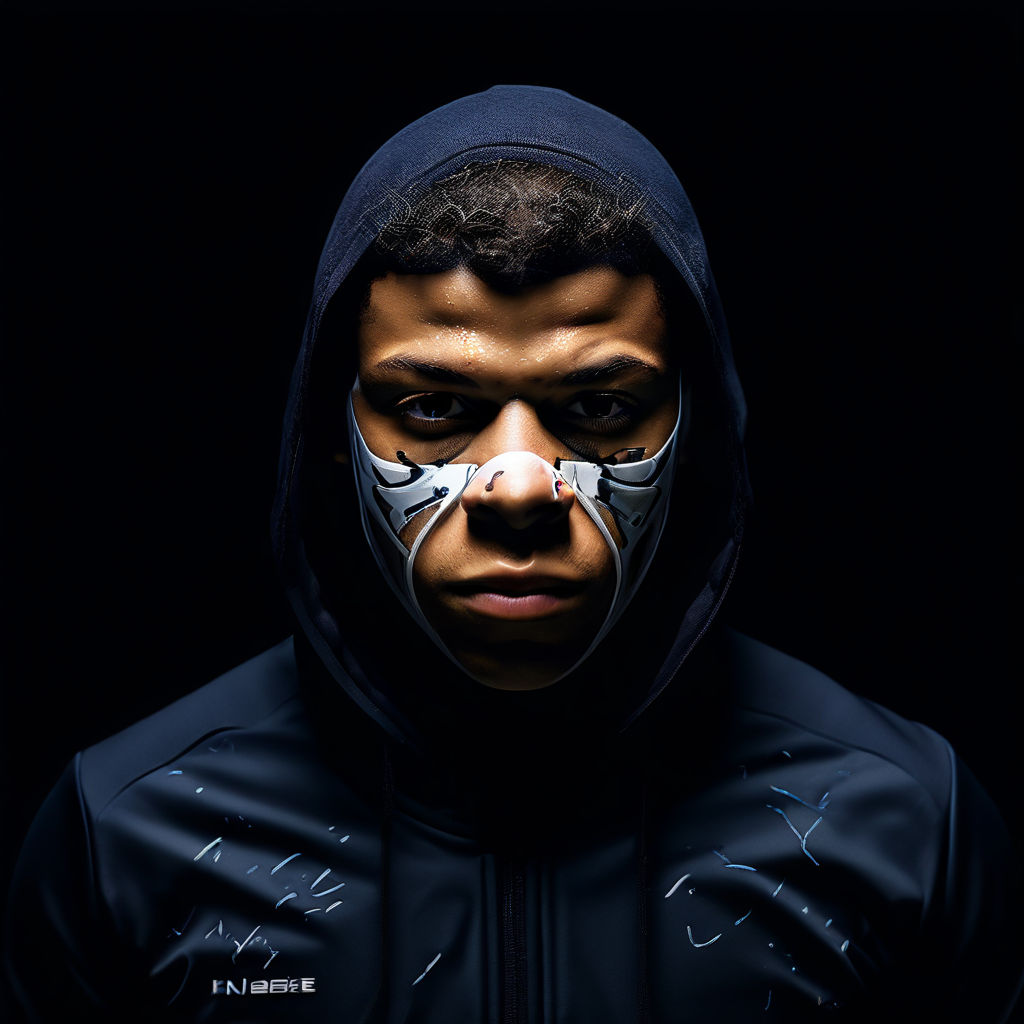 Kylian Mbappé with a mask by 操 - Playground