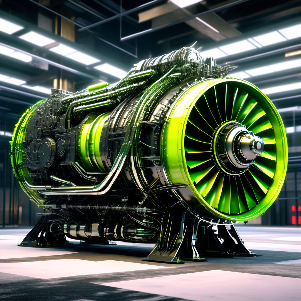 A gigantic jet engine high detail nasterpiece hdr10+ in blac... by ...