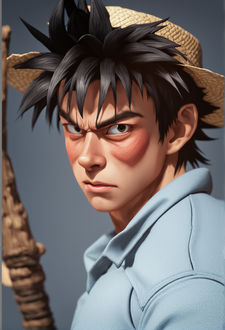 Goku with an X-shaped scar on his chest by Gustavo louzeiro - Playground